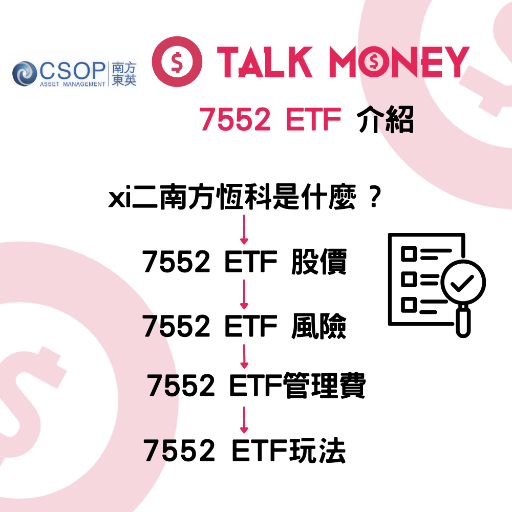 【7552 ETF FI南方恆科反向】介紹2025: 股價、風險 、管理費